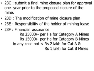 Standards of Mine Closure Planning | PPTX