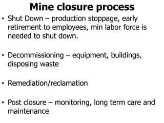 Standards of Mine Closure Planning | PPTX