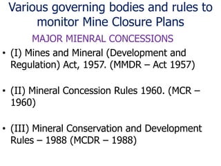 Standards of Mine Closure Planning | PPTX