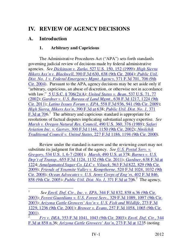 Standards of review on review of agency decisions 9th circuit 21-…