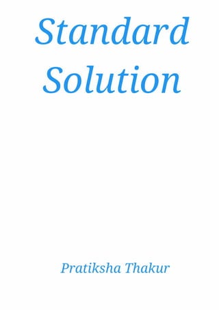 Standard Solution | PDF