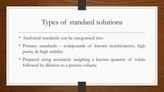 Standard Solutions, saturated and supersaturated solutions | PPTX
