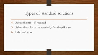 Standard Solutions, saturated and supersaturated solutions | PPTX | Chemistry | Science
