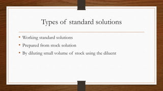 Standard Solutions, saturated and supersaturated solutions | PPTX