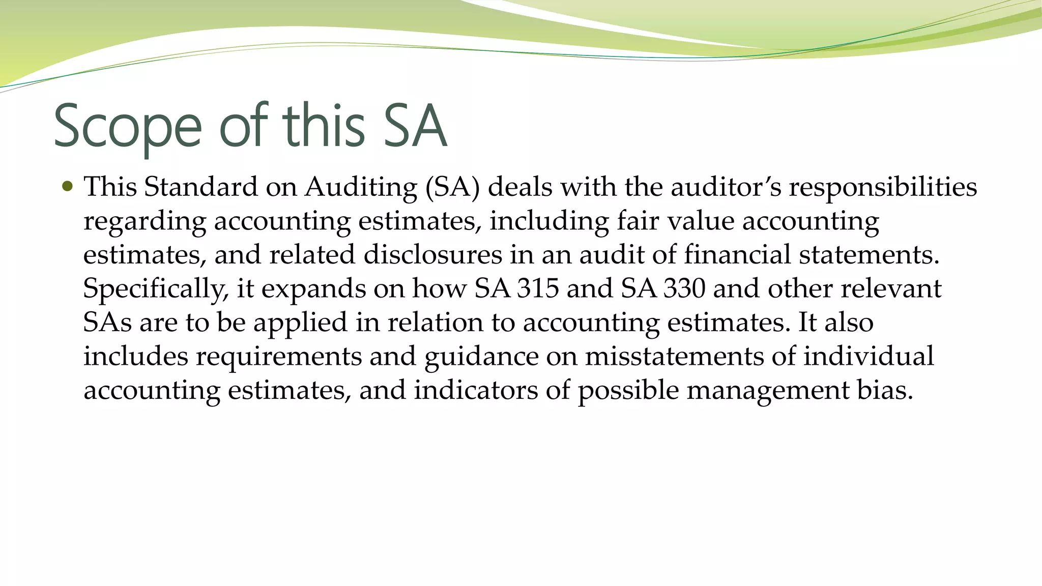 Standards on auditing 540 550 | PPTX