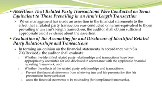 Standards on auditing 540 550 | PPTX