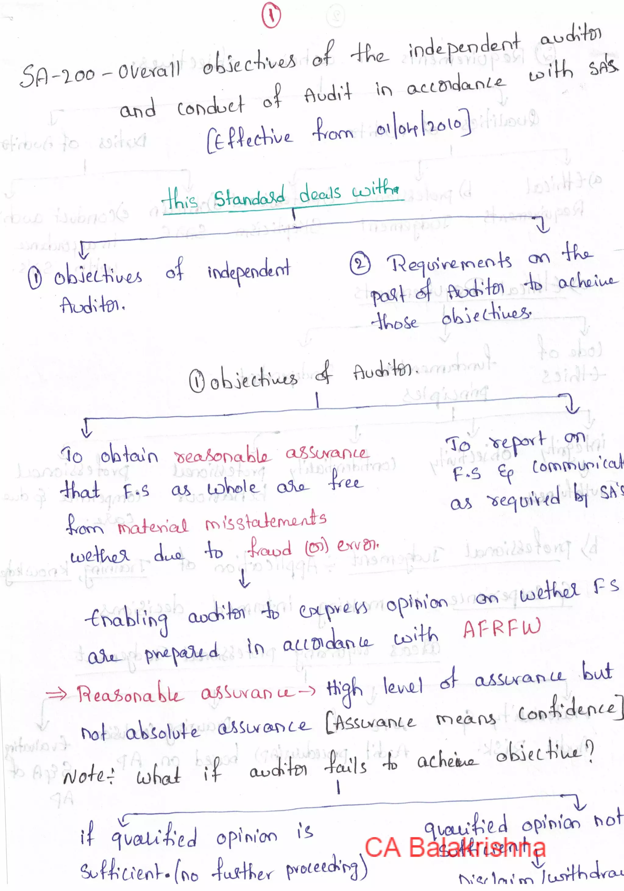 CA Final & Inter Standards on Auditing Handwritten Notes by CA ...