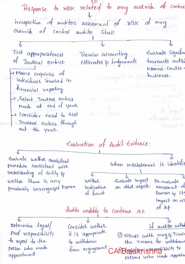 CA Final & Inter Standards on Auditing Handwritten Notes by CA ...