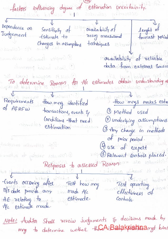 CA Final & Inter Standards on Auditing Handwritten Notes by CA ...