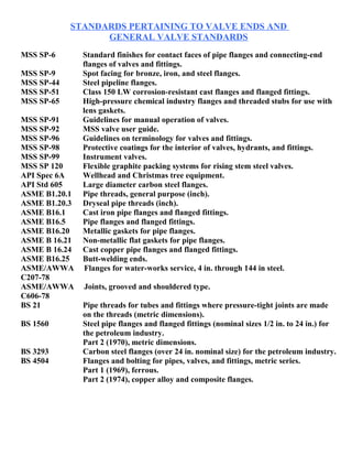 Standards pertaining to valves | PDF