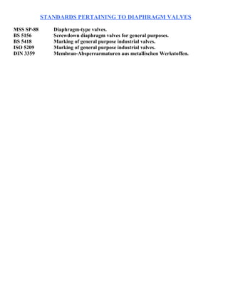 Standards pertaining to valves | PDF