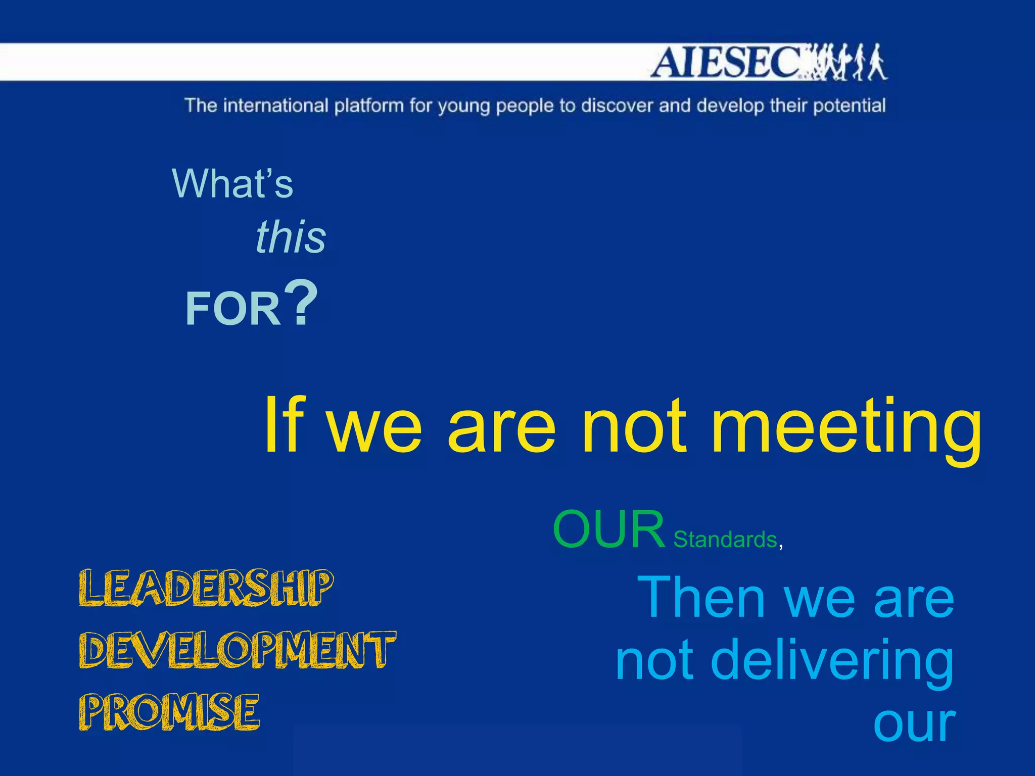 AIESEC Standards and Quality | PDF