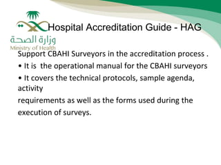 Standards & survey process orientation sspo cbahi | PPTX