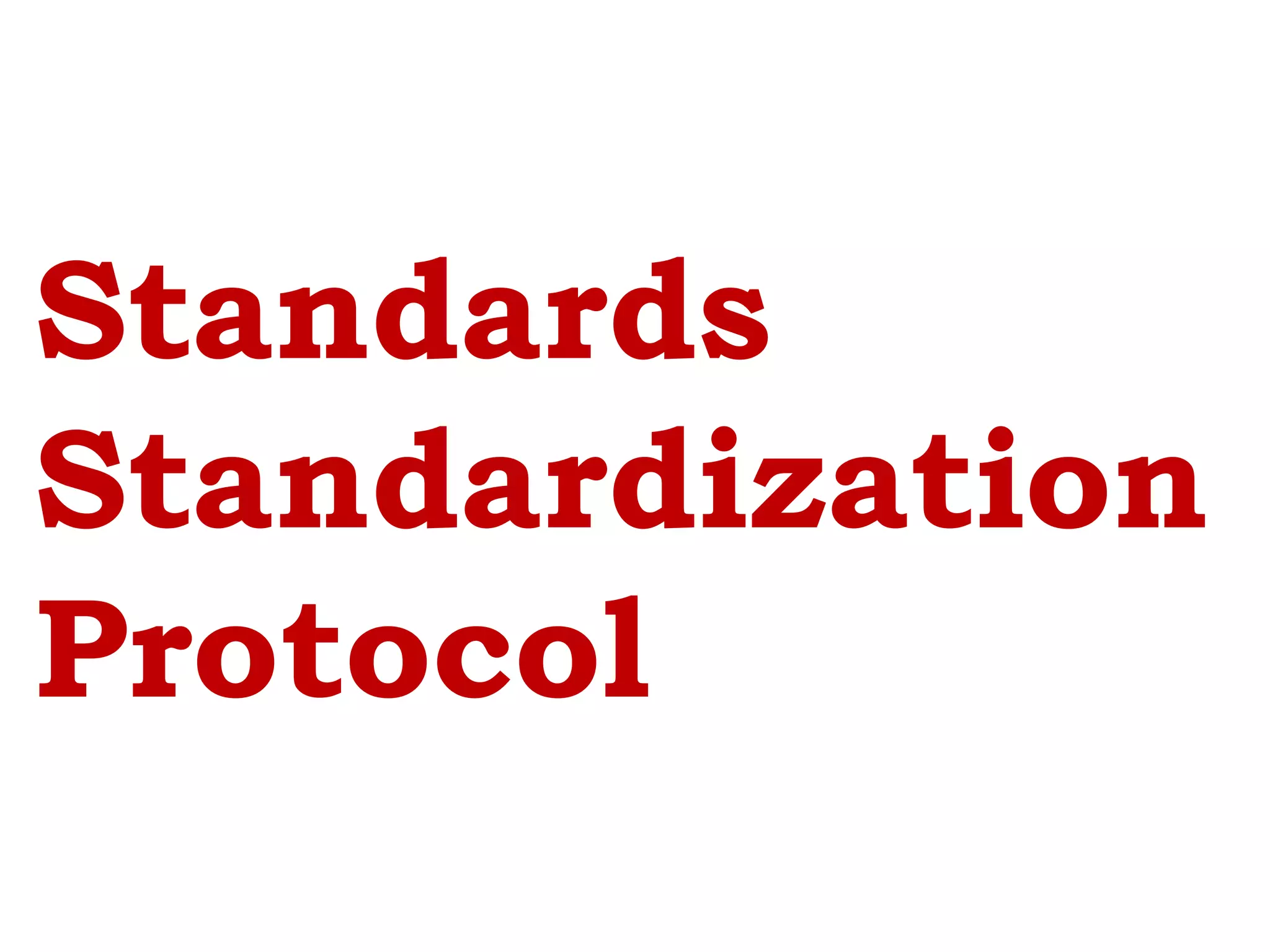 Standard standardization protocol | PDF