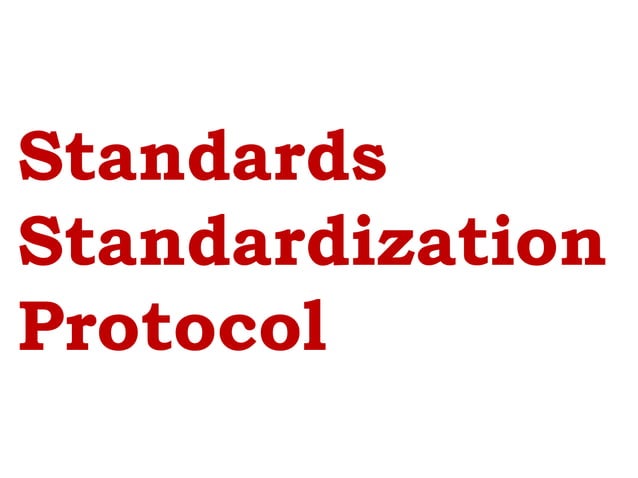 Standard standardization protocol | PDF