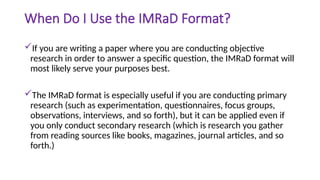 IMRAD Format Explained: Standard Structure of a Research Paper | Dr ...