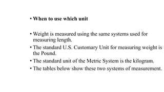 Standard system for weights | PPTX | Physics | Science