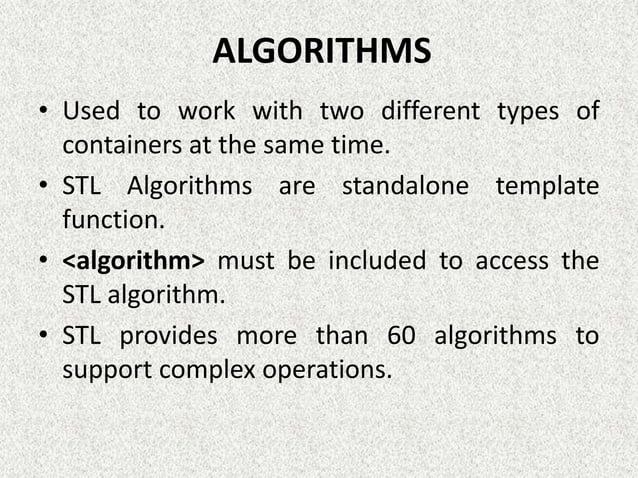Standard template library | PPT
