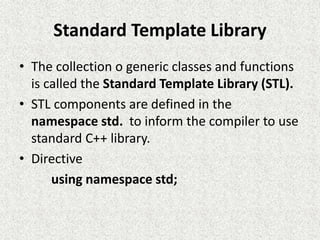 Standard template library | PPT