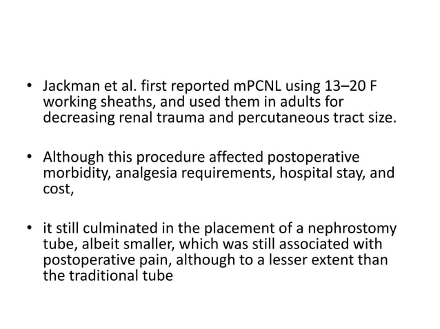 Standard versus tubeless mini percutaneous nephrolithotomy | PPTX ...