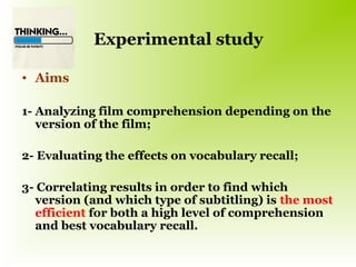 Standard vs reversed subtitles : Effects on movie comprehension and ...