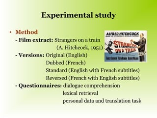 Standard vs reversed subtitles : Effects on movie comprehension and ...