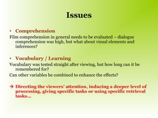 Standard vs reversed subtitles : Effects on movie comprehension and ...