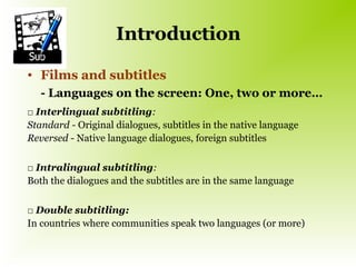 Standard vs reversed subtitles : Effects on movie comprehension and ...