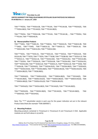 Trina standard warranty | PDF