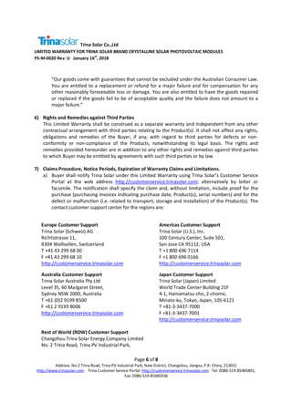 Trina standard warranty | PDF