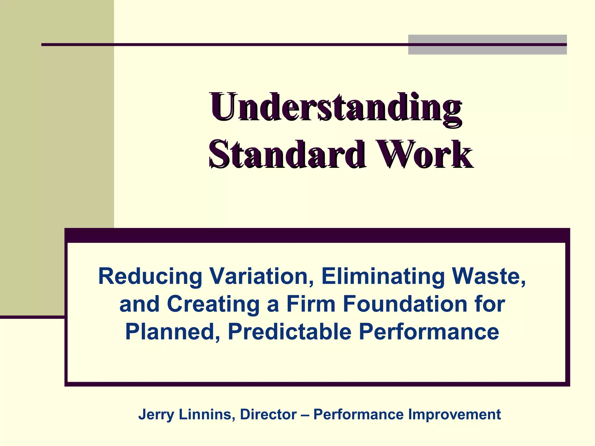 Standard work | PPT
