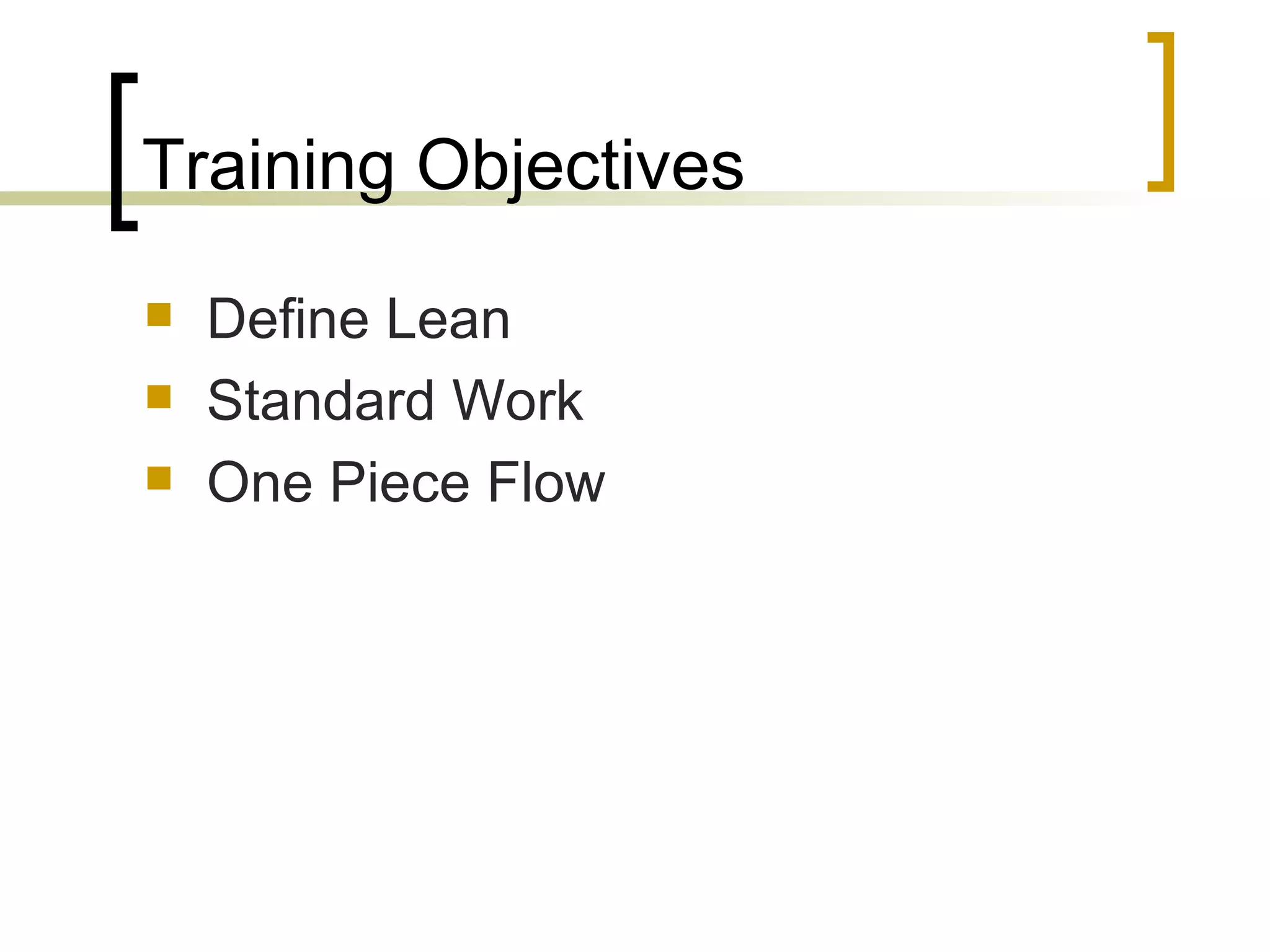 Standard Work And One Piece Flow | PPT