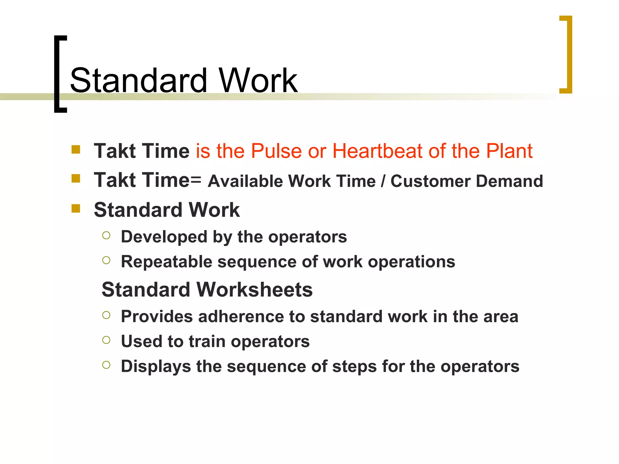 Standard Work And One Piece Flow | PPT