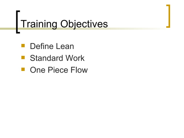 Standard Work And One Piece Flow | PPT