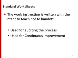 Standard work training | PPTX