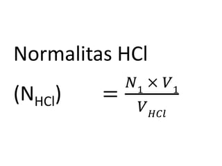 Standarisasi h cl asidimetri | PPTX