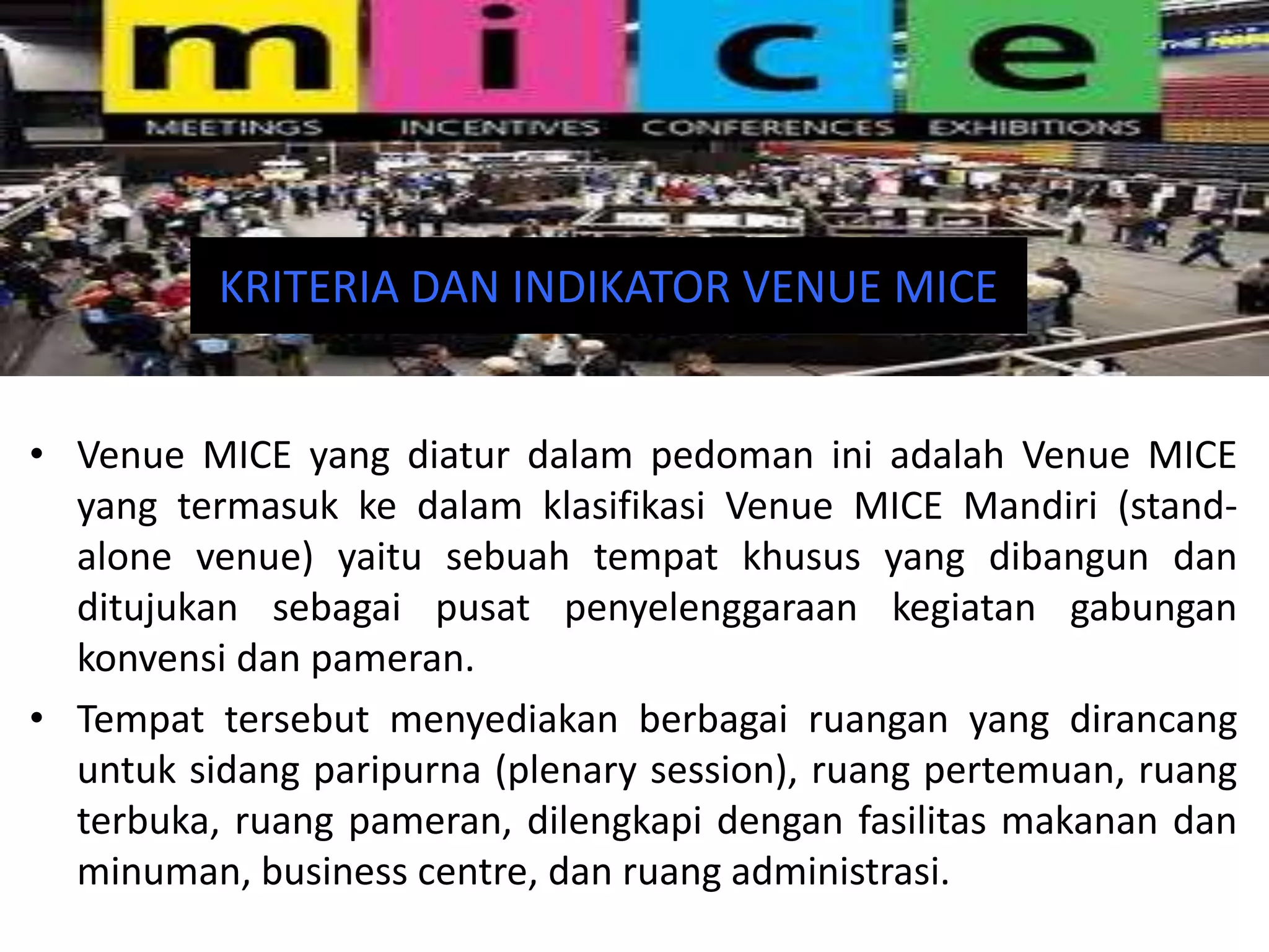 Standarisasi Venue untuk MICE | PPTX