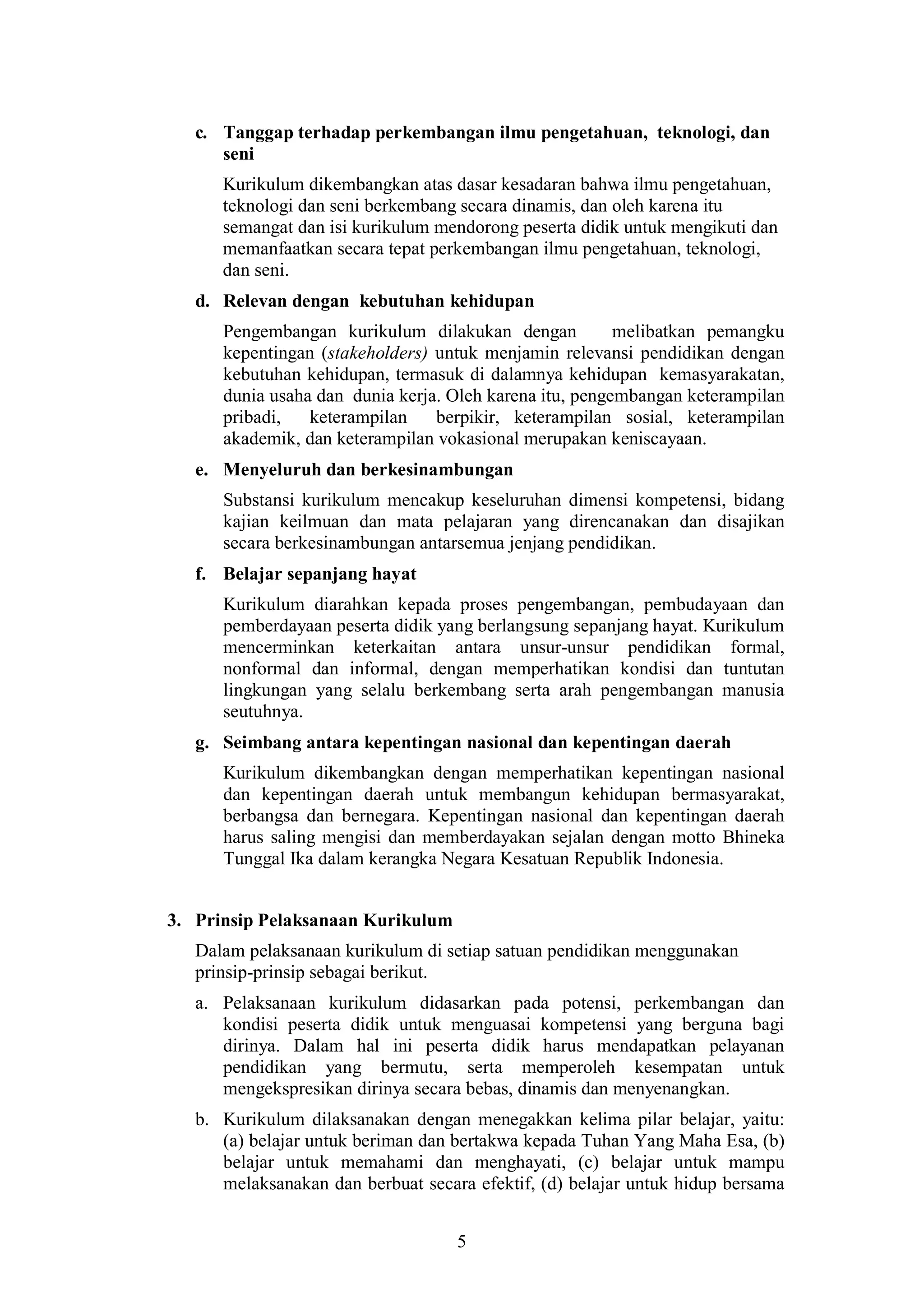 [Standar isi] bab ii kerangka dasar dan struktur kurikulum | PDF