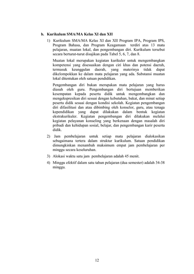 [Standar isi] bab ii kerangka dasar dan struktur kurikulum | PDF