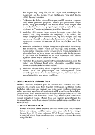 [Standar isi] bab ii kerangka dasar dan struktur kurikulum | PDF