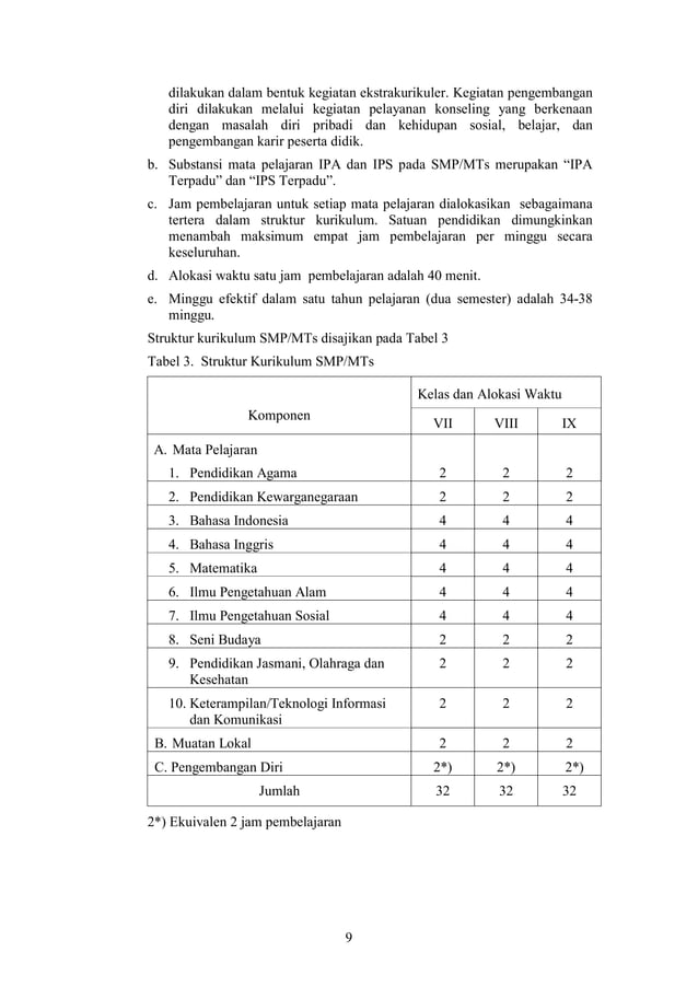 [Standar isi] bab ii kerangka dasar dan struktur kurikulum | PDF
