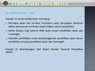 Standar isi mtk sd mi | PDF