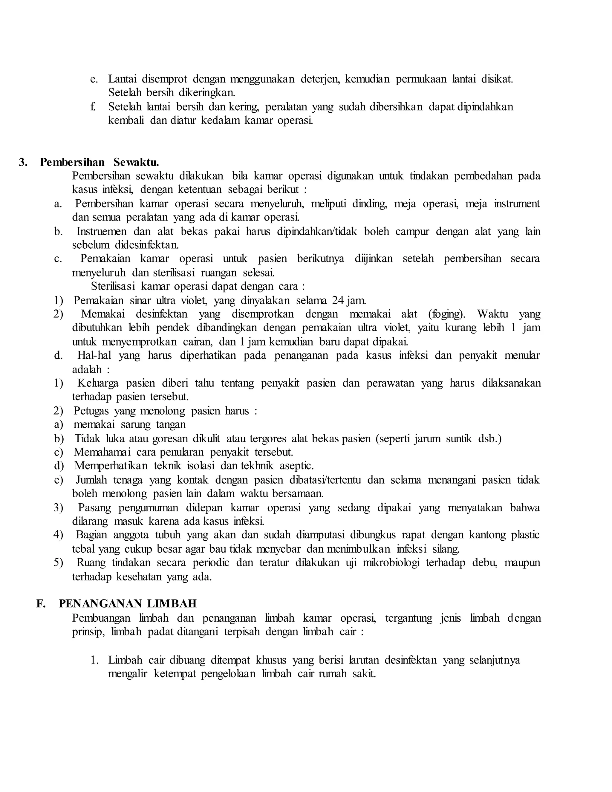 Standar kamar operasi | DOCX