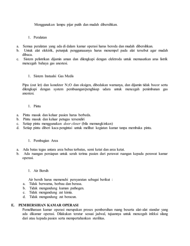 Standar kamar operasi | DOCX