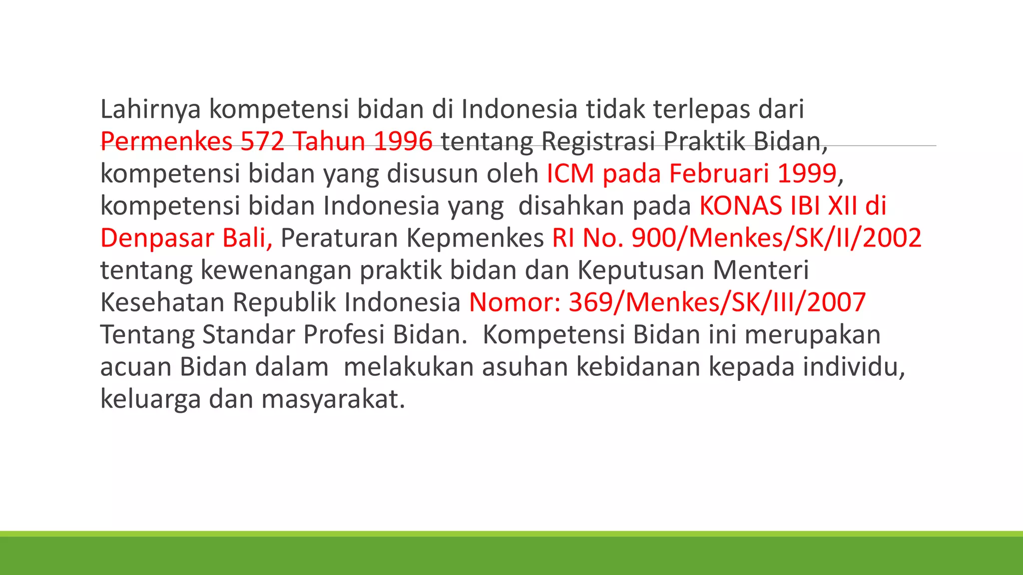 Standar Kompetensi dan Standar Pelayanan Kebidanan | PPTX