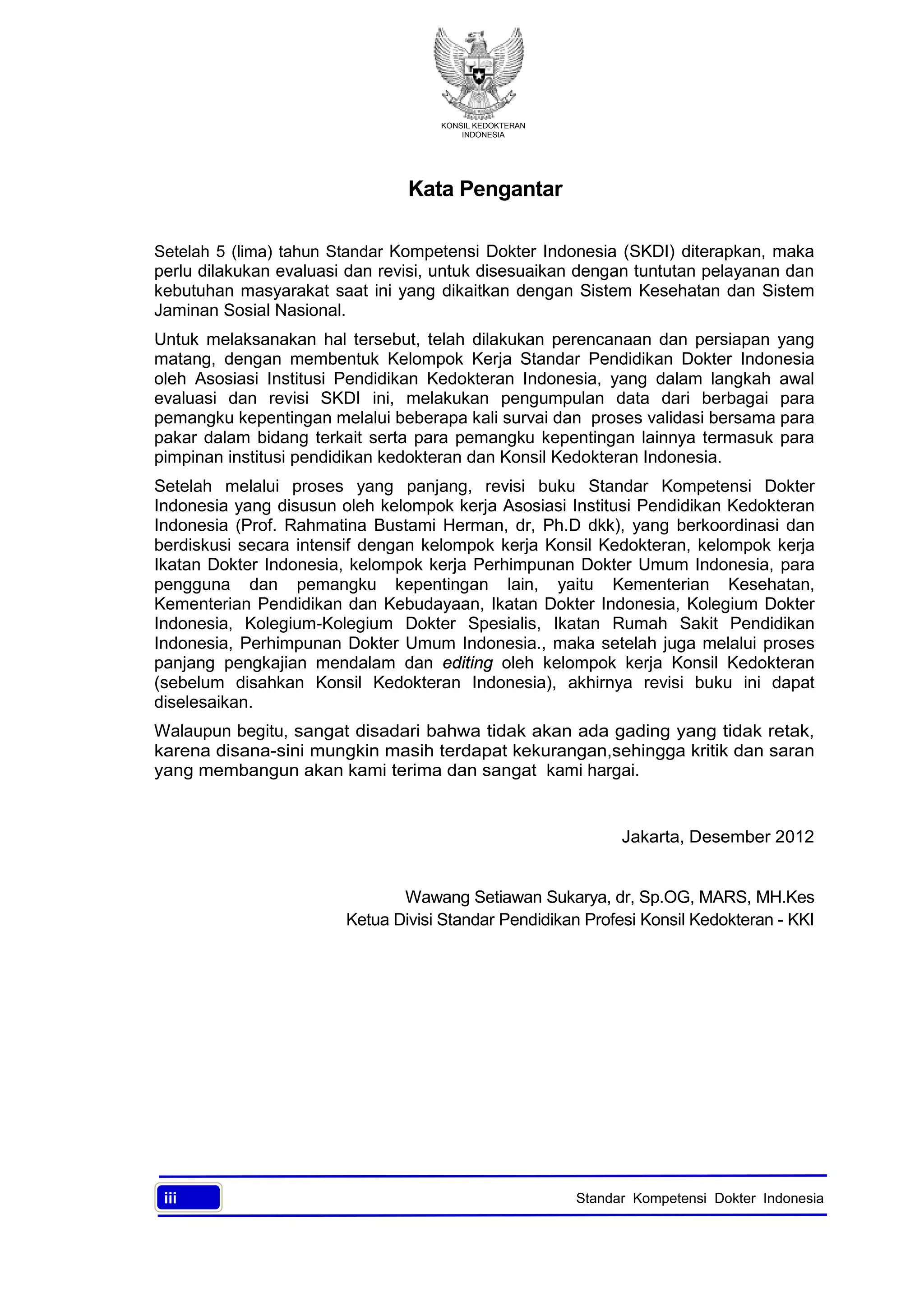 Standar Kompetensi Dokter Indonesia | PDF
