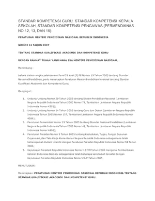 Standar kompetensi guru | DOCX