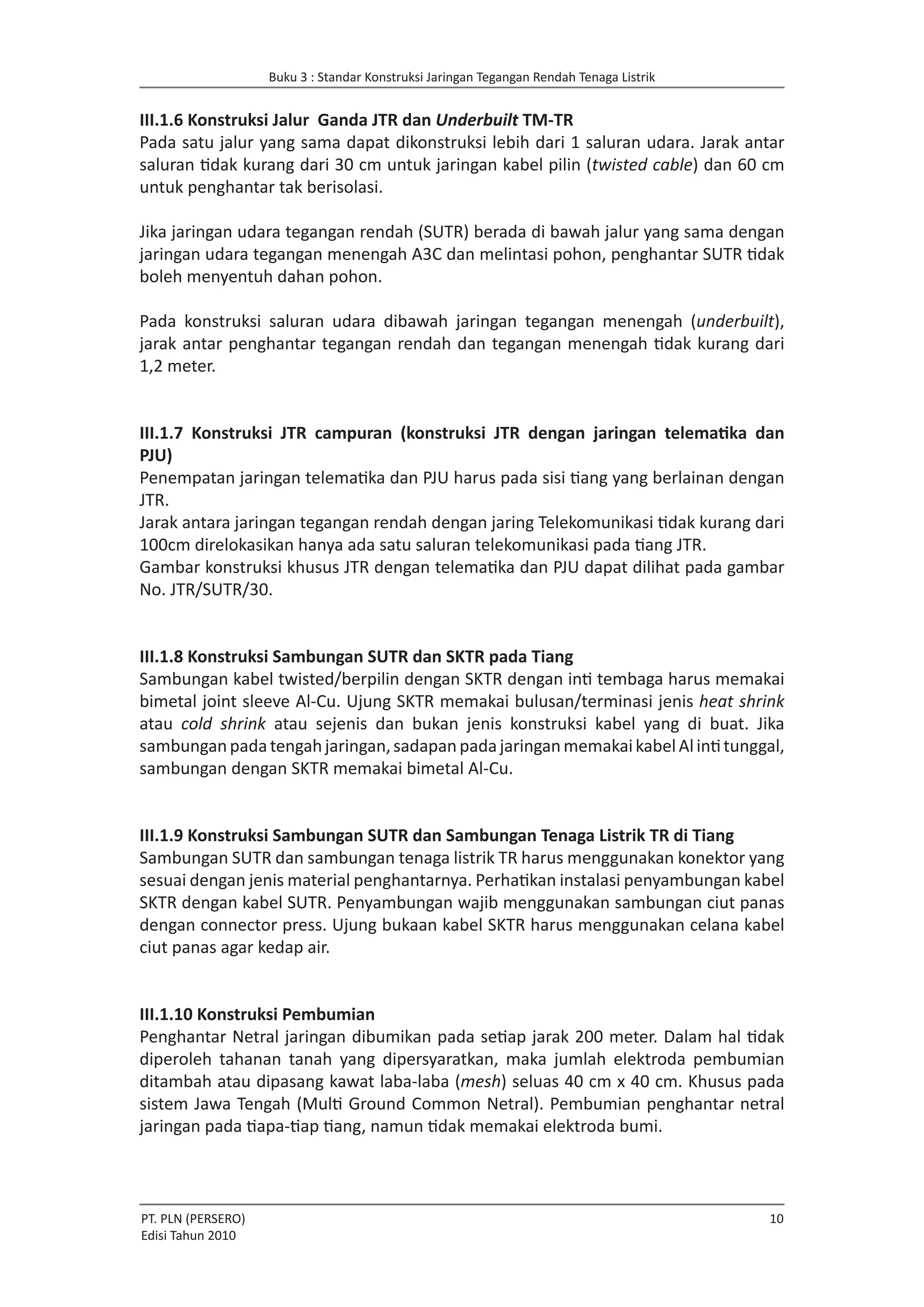 Standar konstruksi jaringan_tegangan_ren | PDF