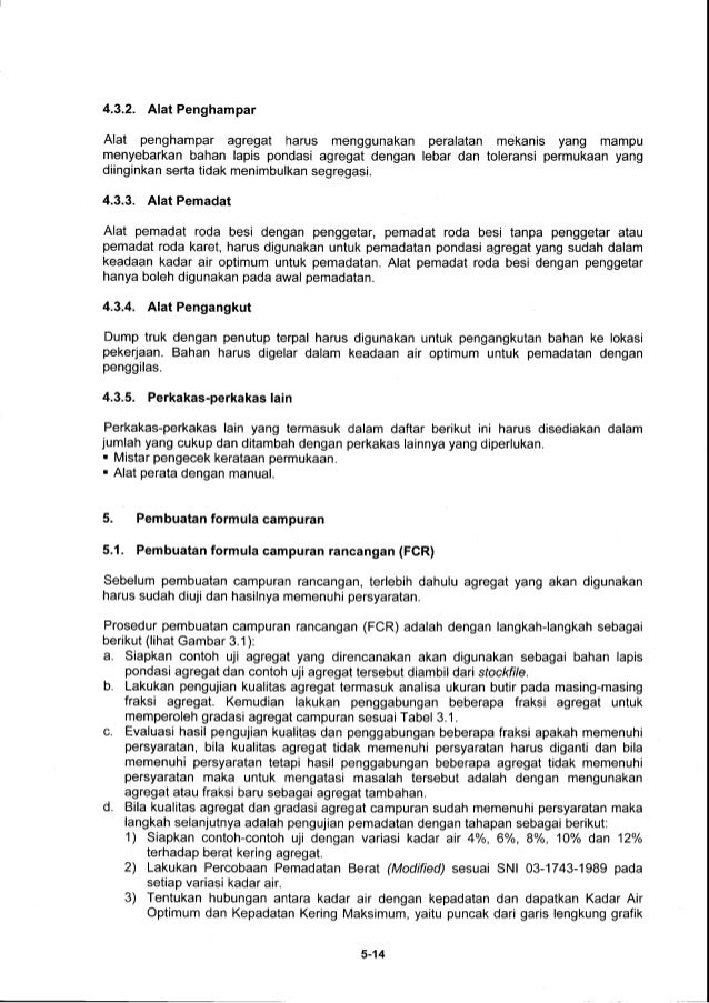 Standar lapis pondasi agregat a,b dan c