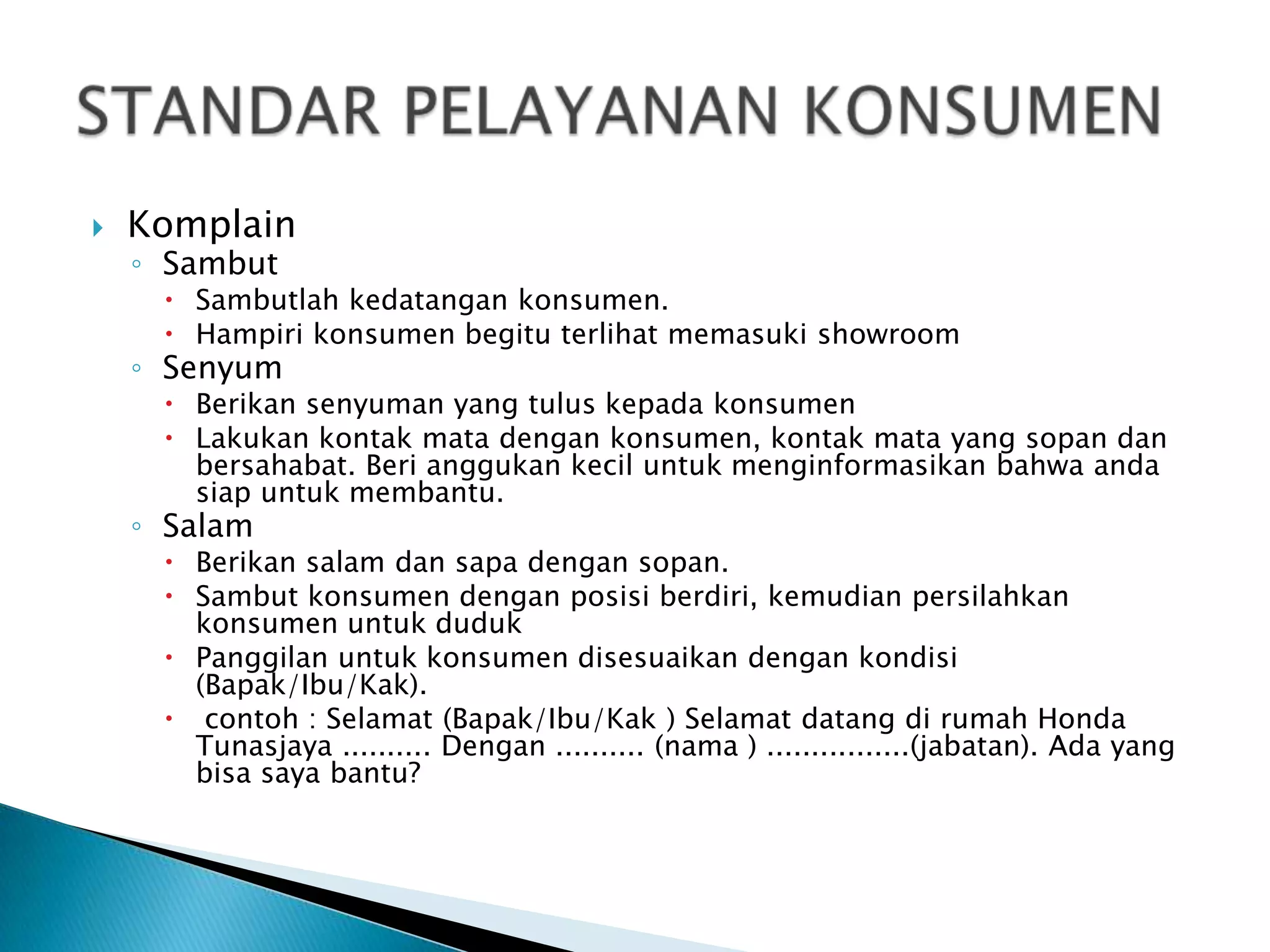 Standar layanan konsumen | PPTX